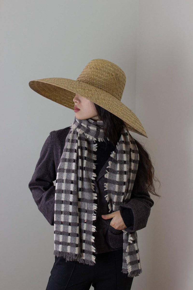 Oats & rice crafted selvedge cashmere scarf - cedar brown Oats & Rice ...